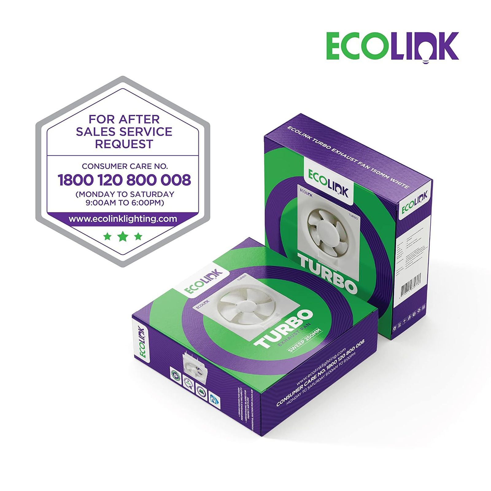 Buy Philips Ecolink Turbo 200mm Exhaust Fan Dust Protection White